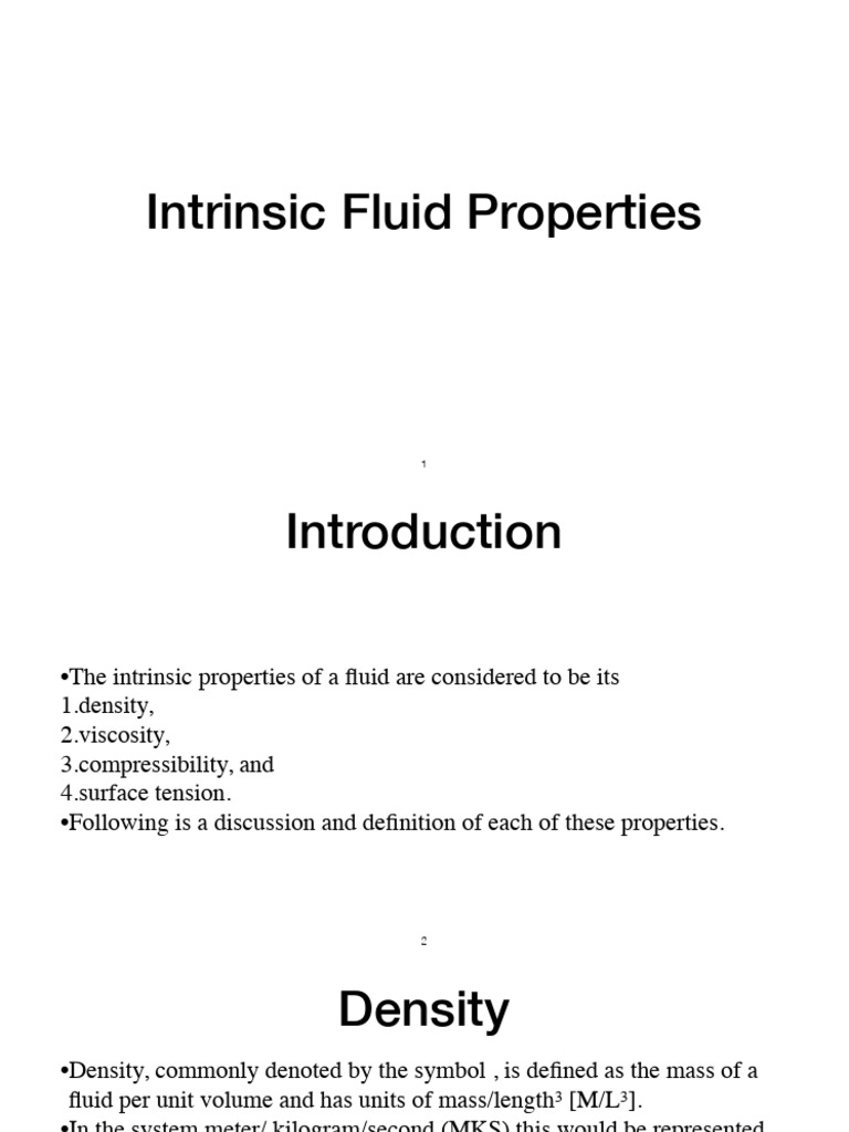 Key Intrinsic Properties of Fluids | PDF | Shear Stress | Viscosity