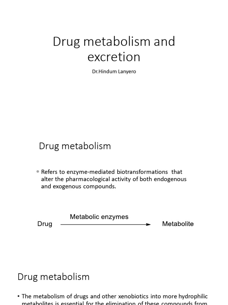 Drug Metabolism and Excretion 2nd Years | PDF | Drug Metabolism ...