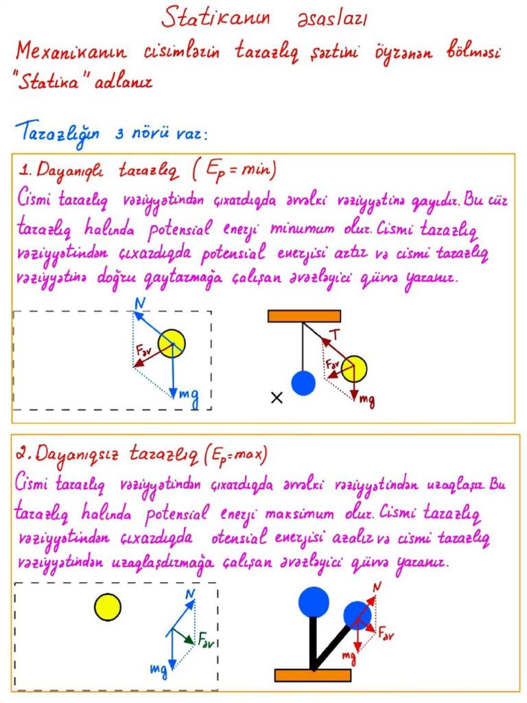 Dərs 6.statika | PDF
