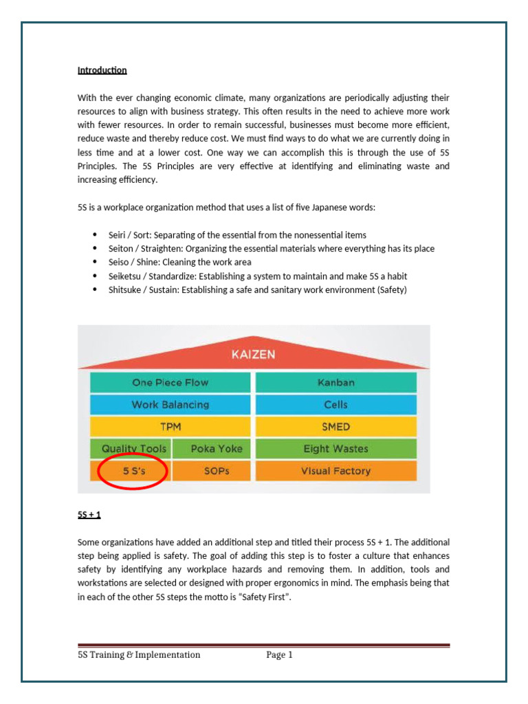 5S Principles for Workplace Efficiency | PDF
