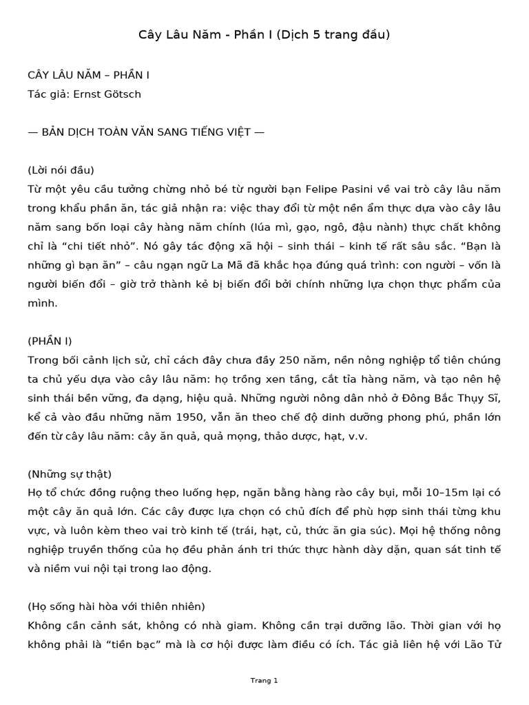 Perennials Part I Ernst Gotsch FULL VIET | PDF