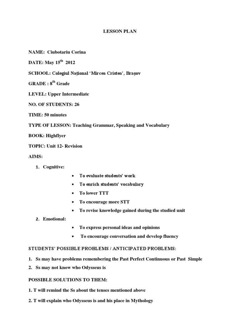 Lesson Plan 8th A Grade | PDF | Lesson Plan | Semiotics