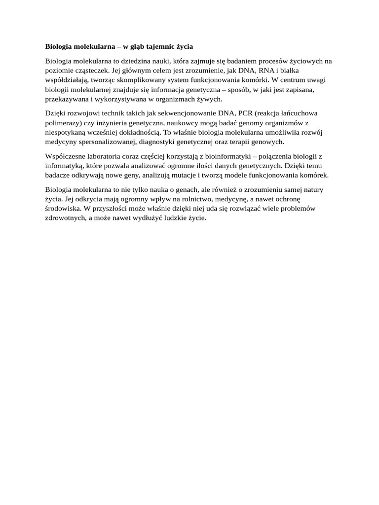 Biologia Molekularna | PDF