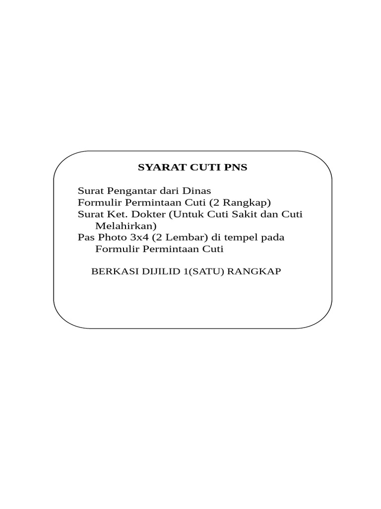 Syarat dan Prosedur Cuti PNS | PDF