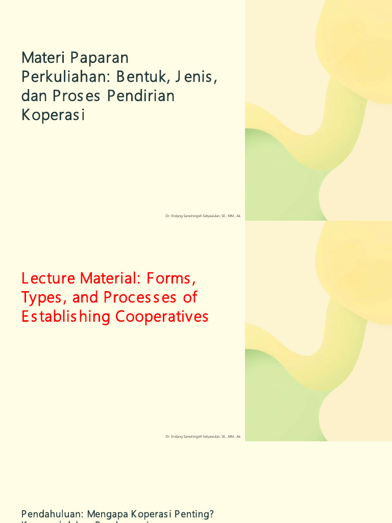 CPMK 3 Minggu 5 - Bentuk, Jenis, Dan Proses Pendirian Koperasi | PDF