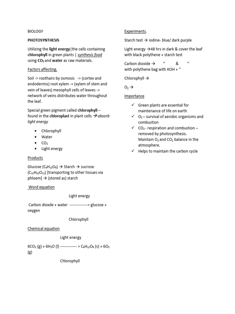 Photosynthesis | PDF
