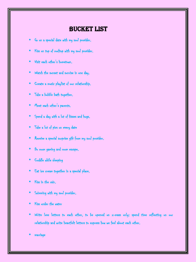 My Bucket List | PDF