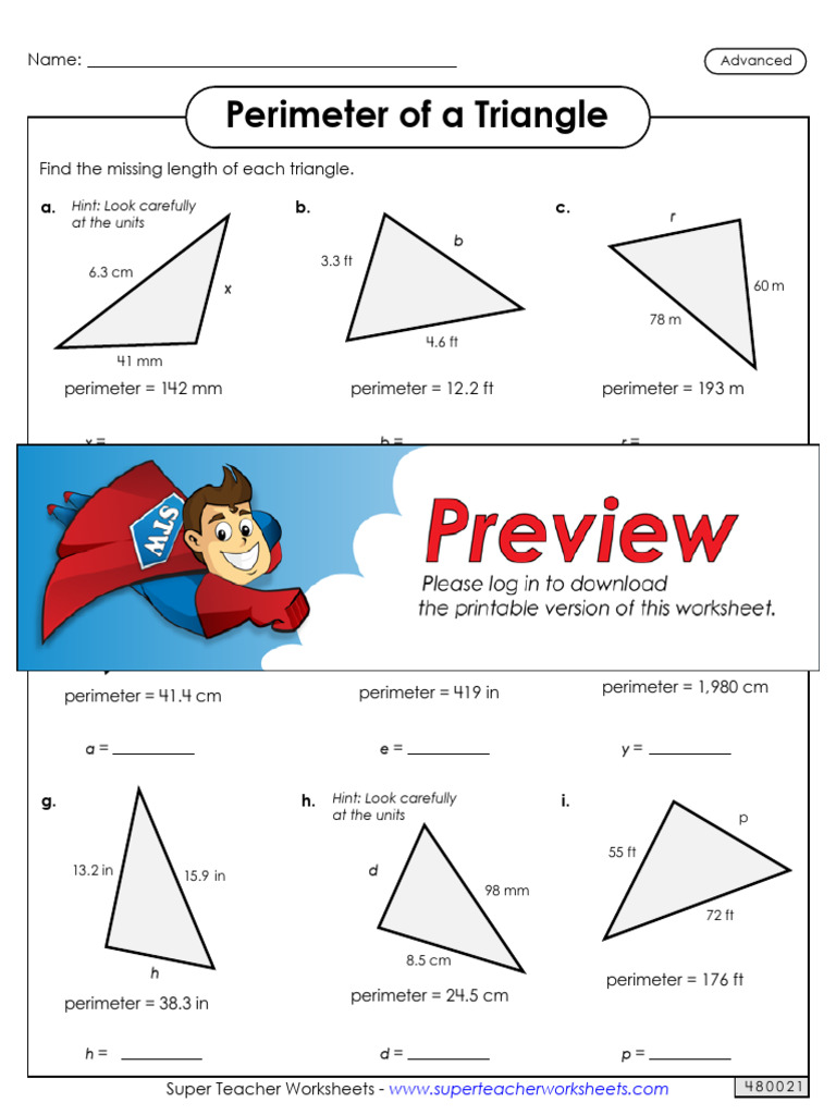 Triangle Missing Side Perimeter Advanced | PDF | Elementary Geometry ...
