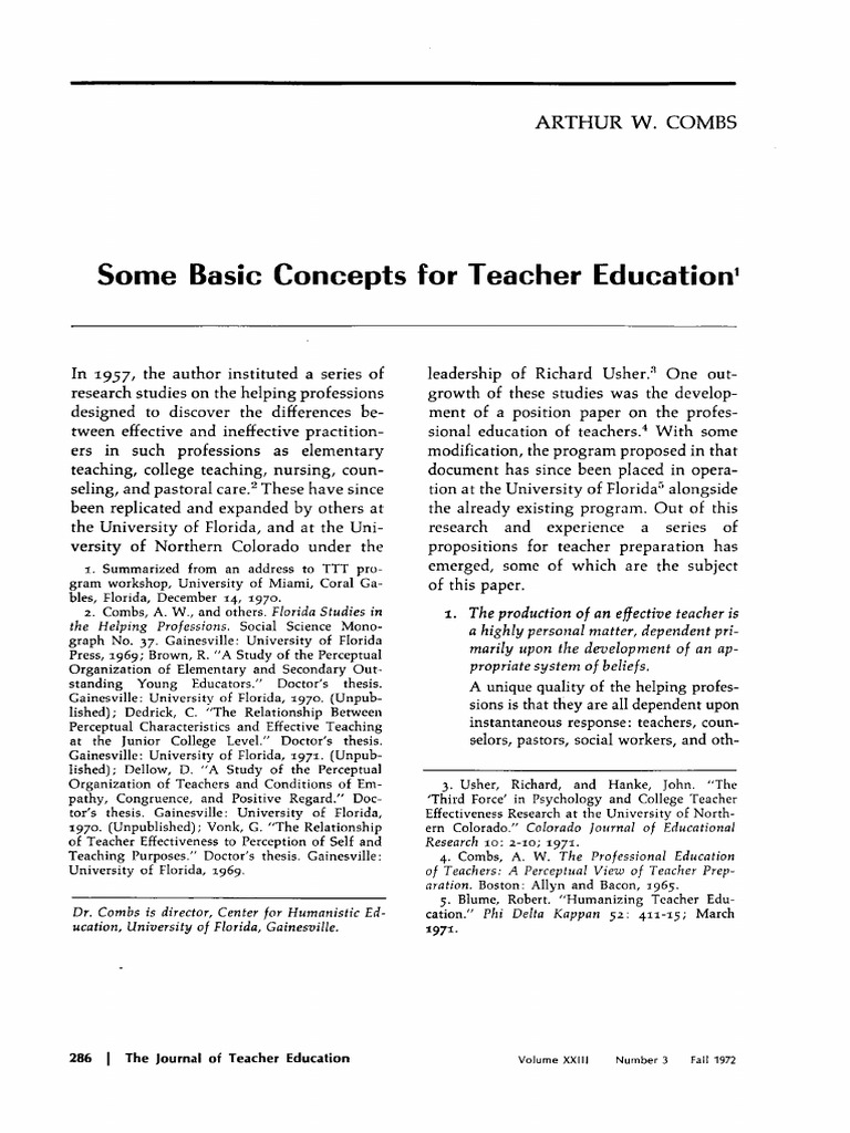 1. Some Basic Concepts for Teacher Education | PDF | Teachers | Empathy