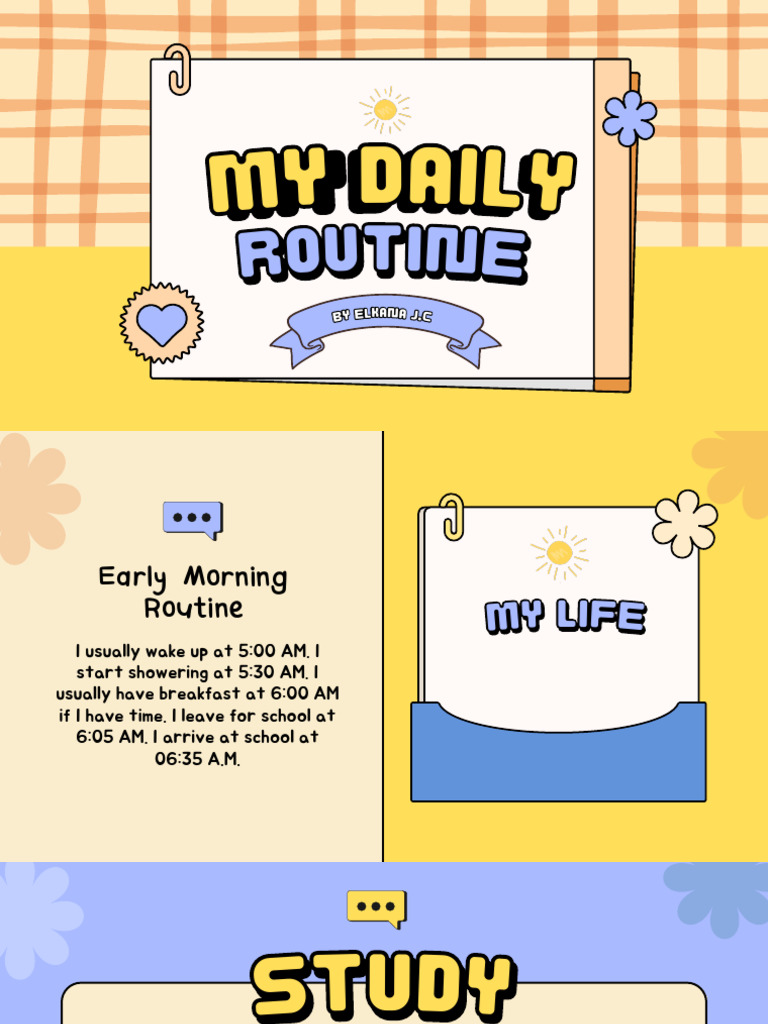 Yellow Blue Playful Cute Animated A Day in My Life Presentation ...