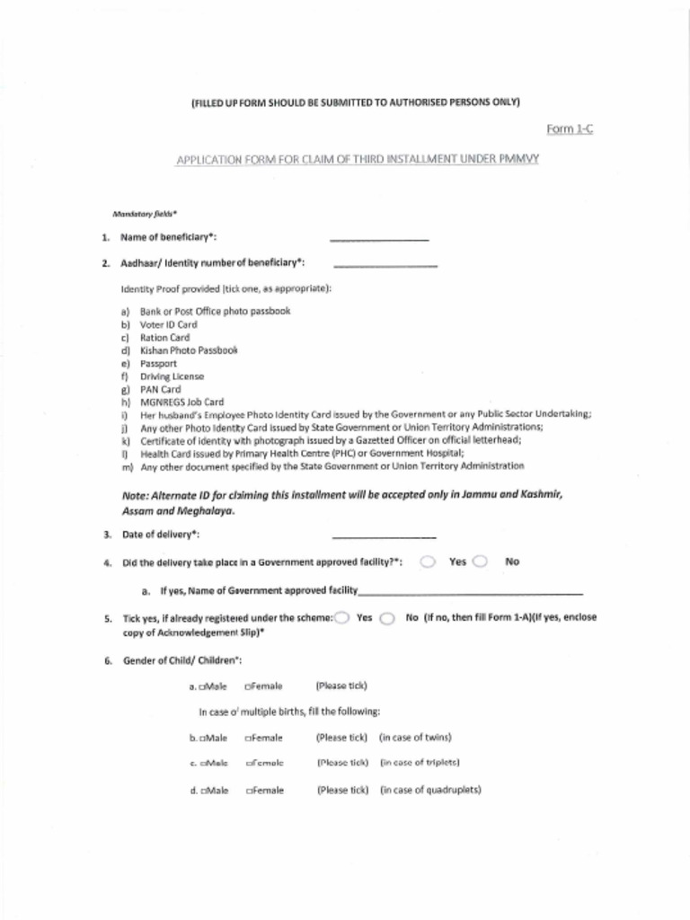 Form 1-C Instalment | PDF