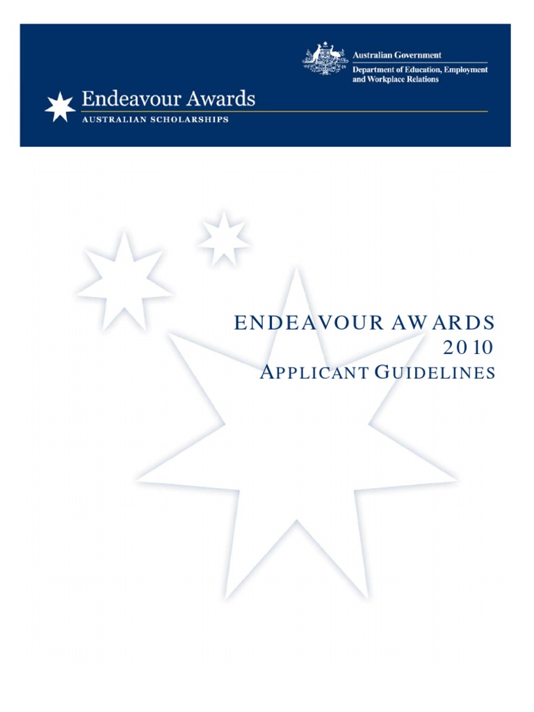 Endeavour Awards 2010 A G: Pplicant Uidelines | PDF | Doctor Of ...