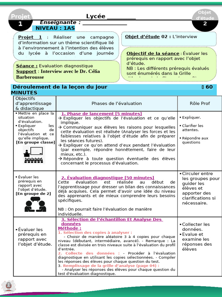 Évaluation Diagnostique : Interview C. Barberousse | PDF | Maladie non ...