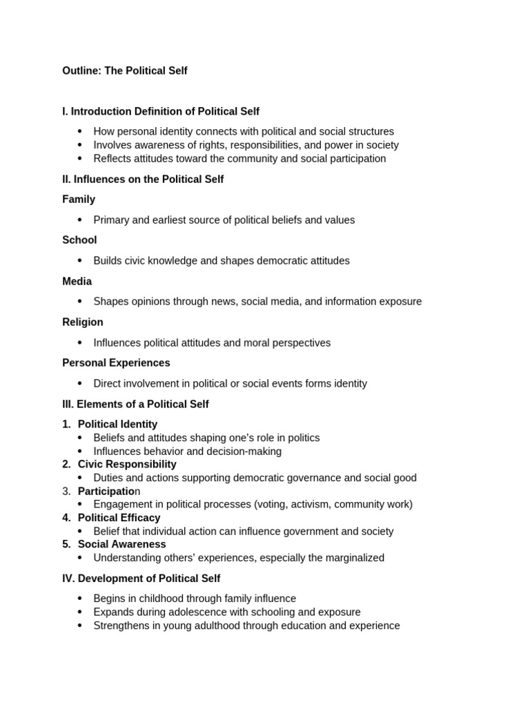 Understanding the Political Self | PDF