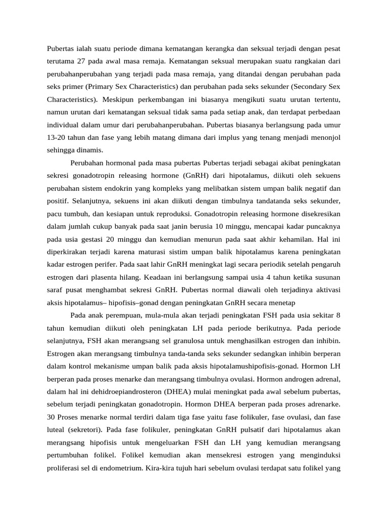 Proses dan Perubahan pada Pubertas | PDF