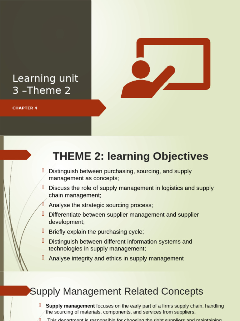 Learning Unit 3 - Chapter 4 | PDF | Supply Chain | Procurement