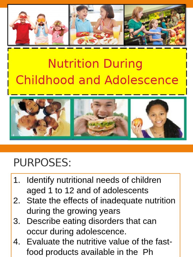 Childhood and Adolescent Nutrition Guide | PDF | Diet & Nutrition ...