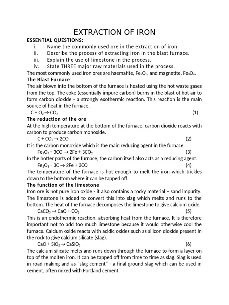 WEEK 3 Extraction of Iron | PDF