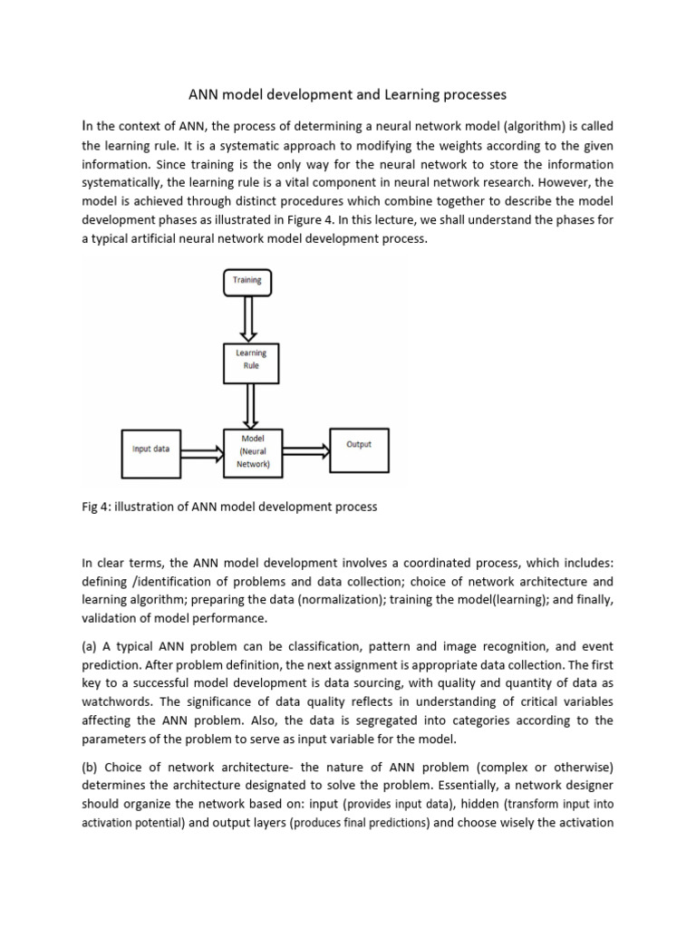 1-3 - ANN Model Development and Learning Processes | PDF | Neuron | Machine Learning
