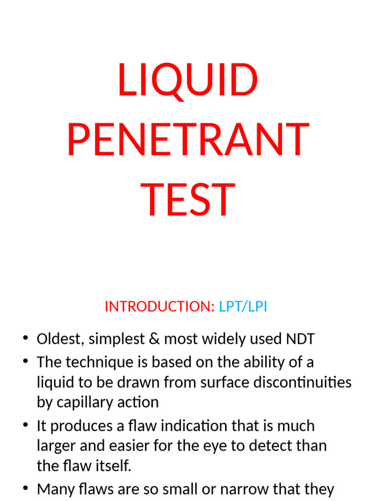 Liquid Penetrant Test | PDF | Chemical Compounds | Materials