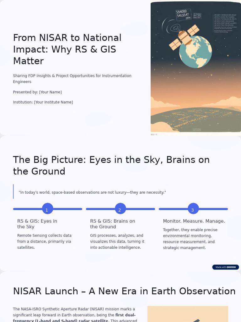 From NISAR To National Impact Why RS and GIS Matter | PDF | Geographic ...