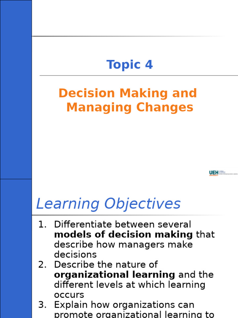 04-Decision Making Change MGT | PDF | Decision Making | Learning