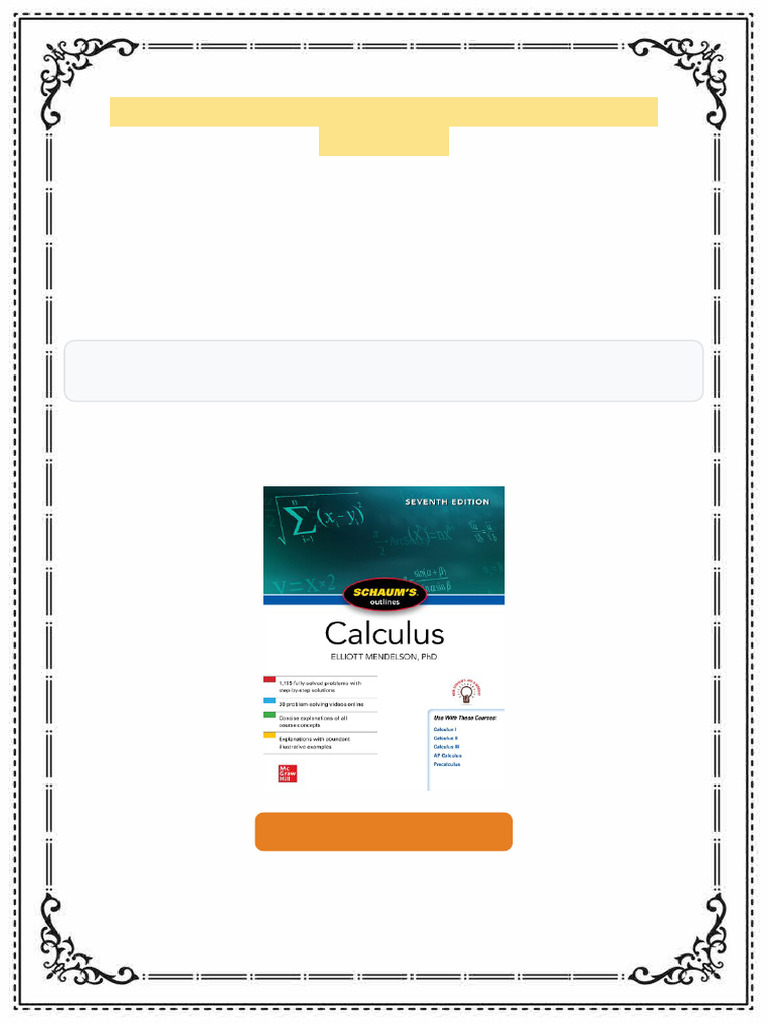 Schaum's Outline of Calculus, 7th Edition Elliott Mendelson Ready to ...