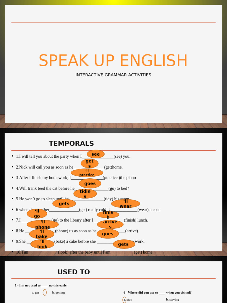 Speak Up English Grammar Activities | PDF