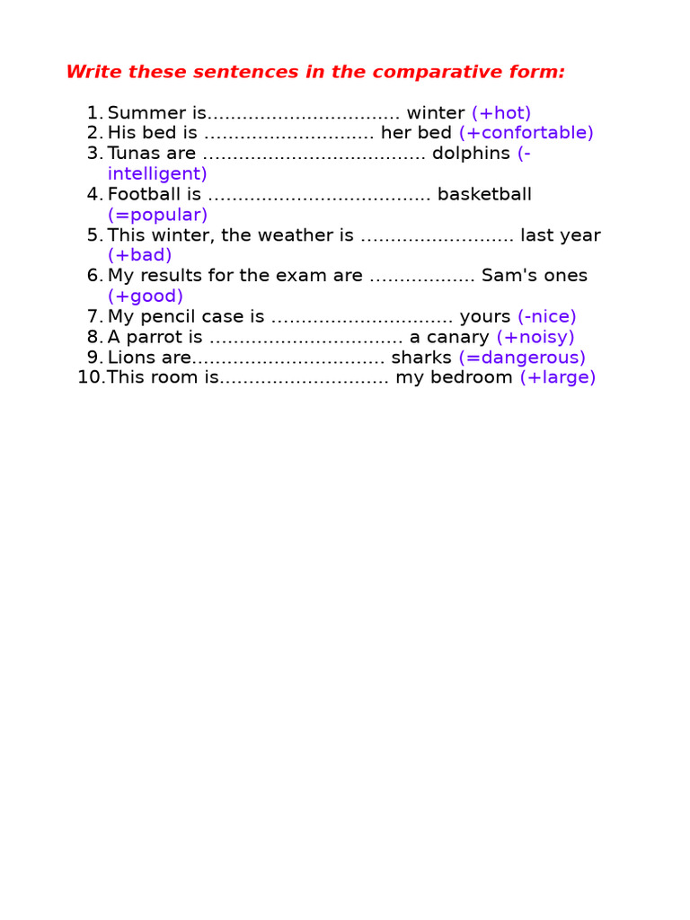 Comparative Exercise | PDF