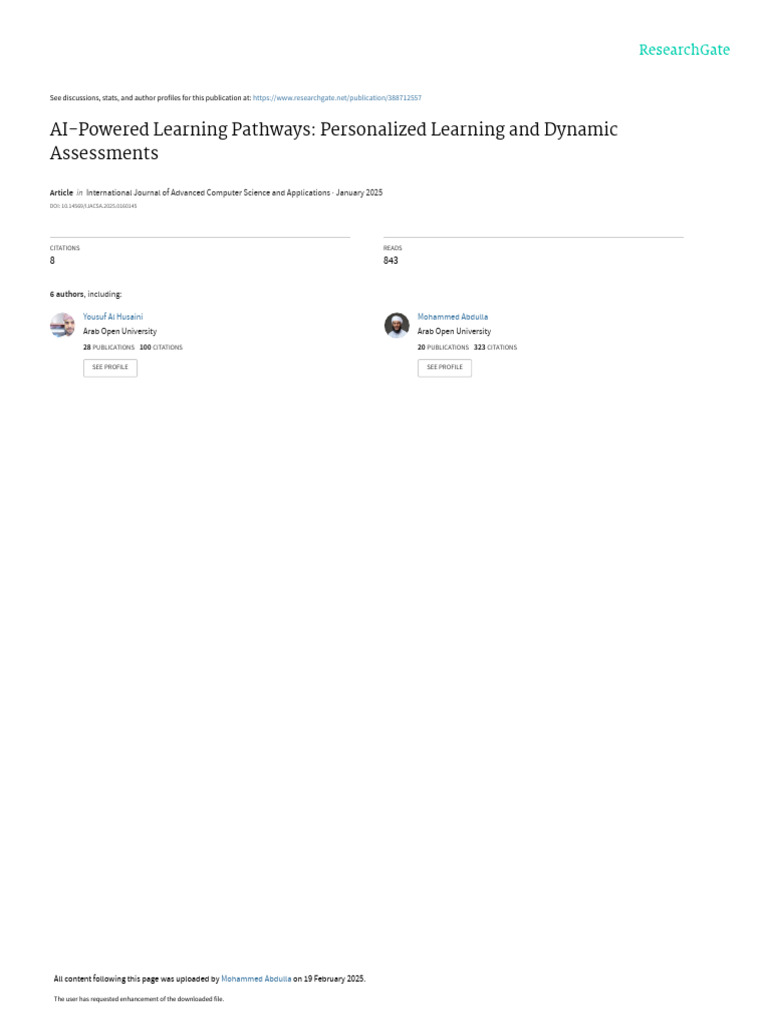 AI-Driven Personalized Learning Paths | PDF | Learning | Artificial ...