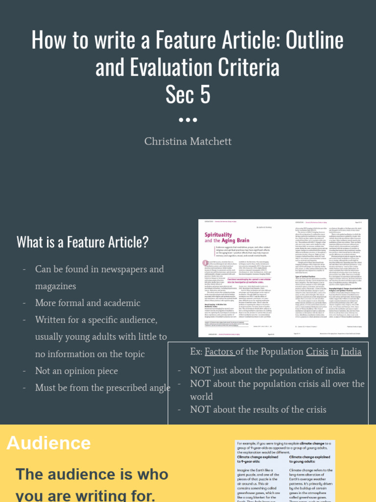 How To Write A Feature Article - Outline and Evaluation Criteria Sec 5 ...