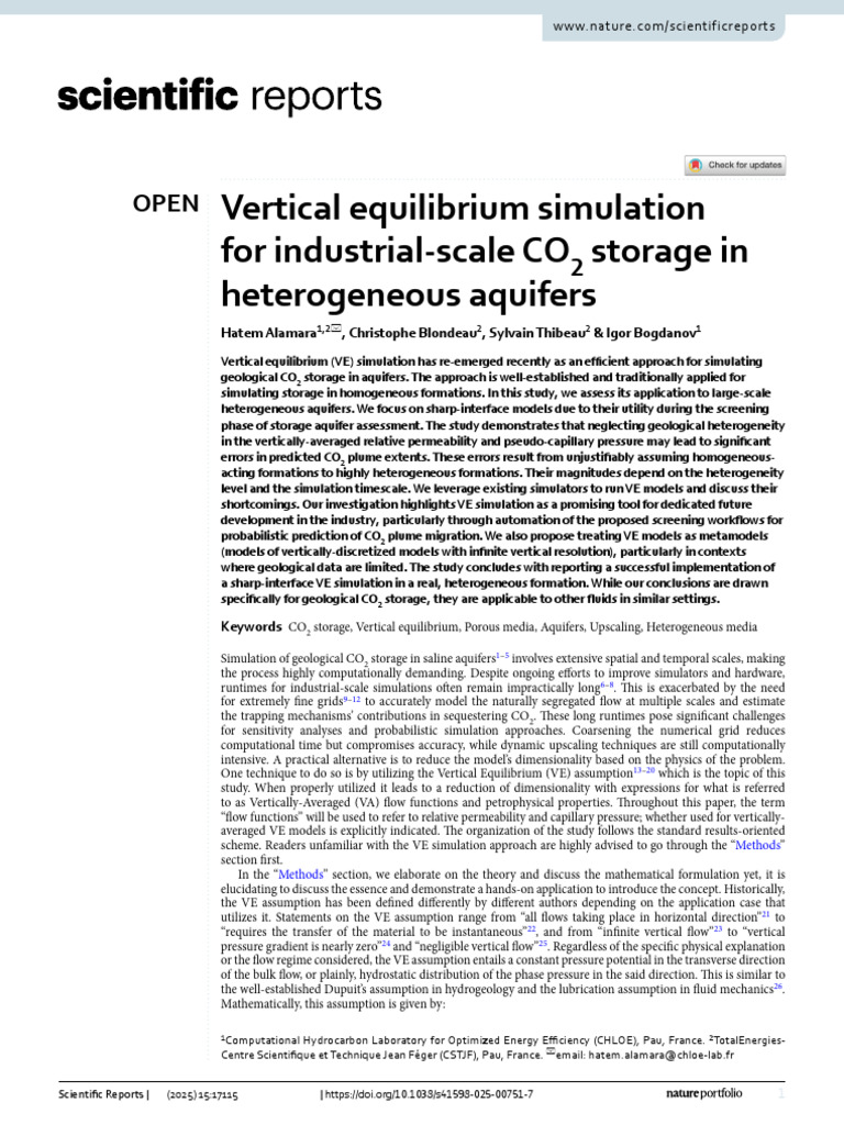 Vertical equilibrium simulation for industrial-scale CO2 storage in ...