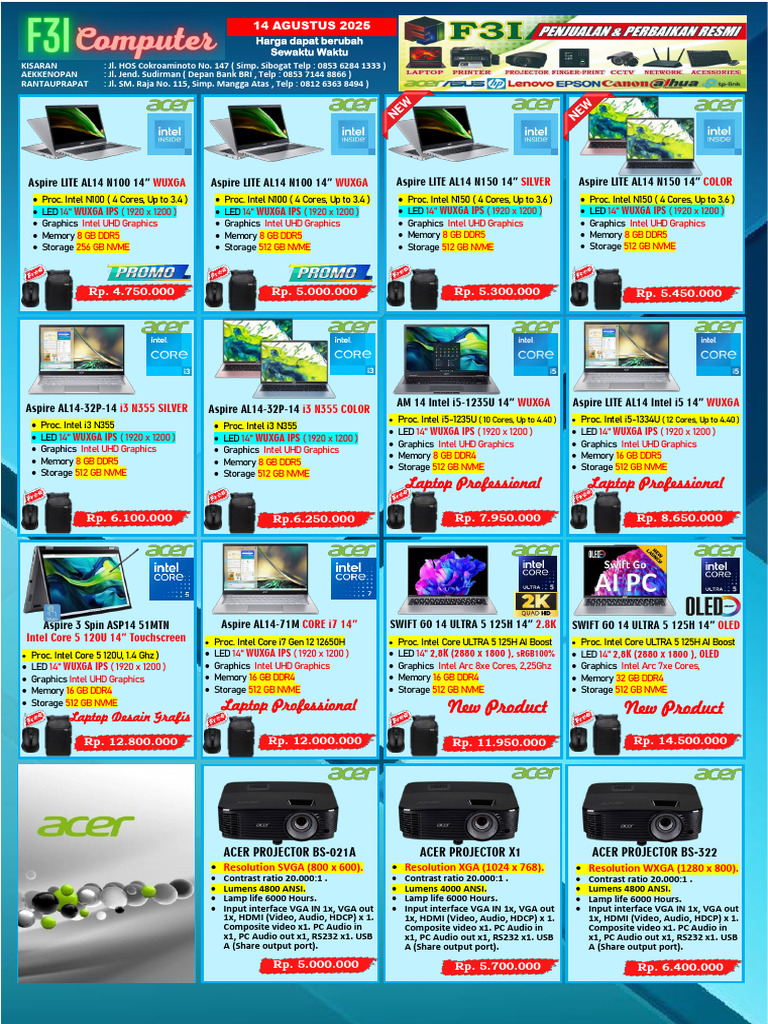 Acer Laptop Brochure 2025 | PDF | Office Equipment | Personal Computing