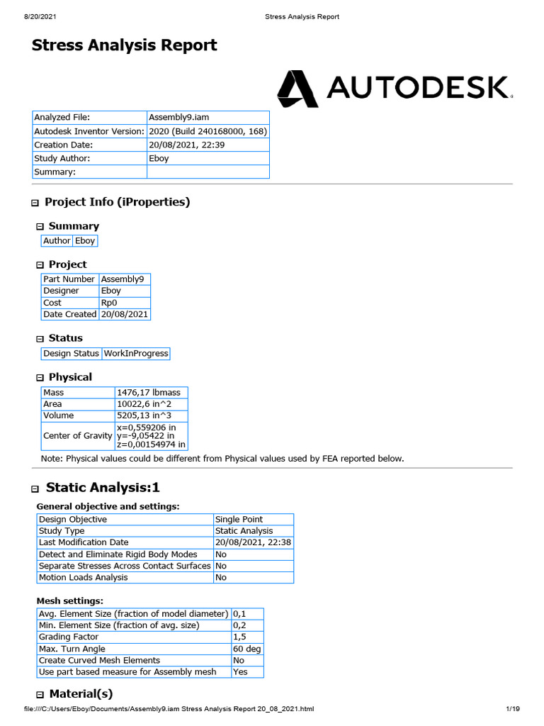 Stress Analysis Report R | PDF | Strength Of Materials | Stress (Mechanics)