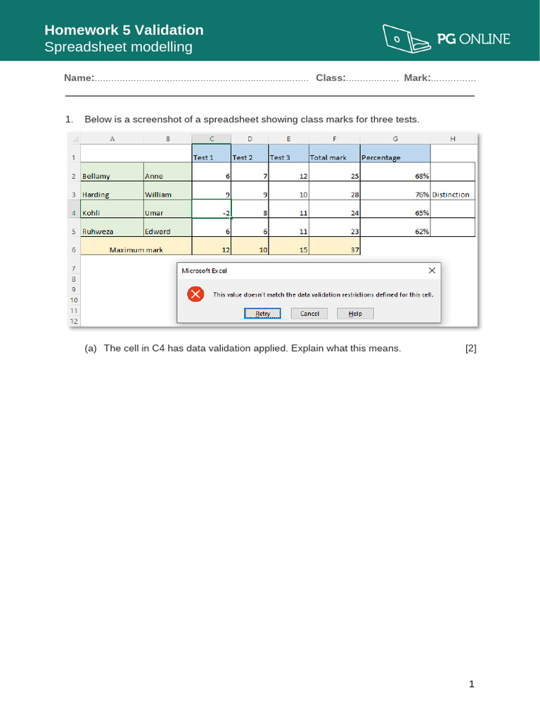 Homework 5 Conditional Formatting | PDF