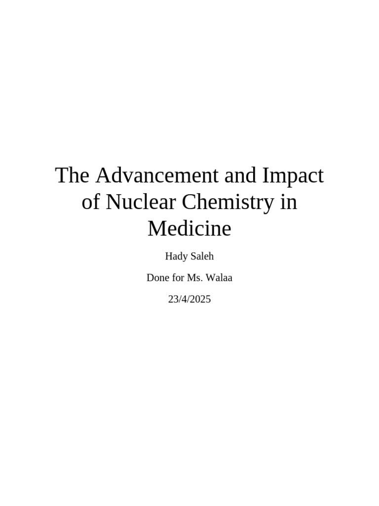 nuclear chemistry | PDF | Nuclear Physics | Radioactive Decay