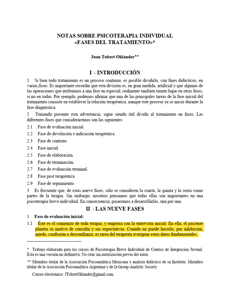 11) Tubert-Oklander 1991 - Fases Del Tratamiento | PDF | Terapia ...