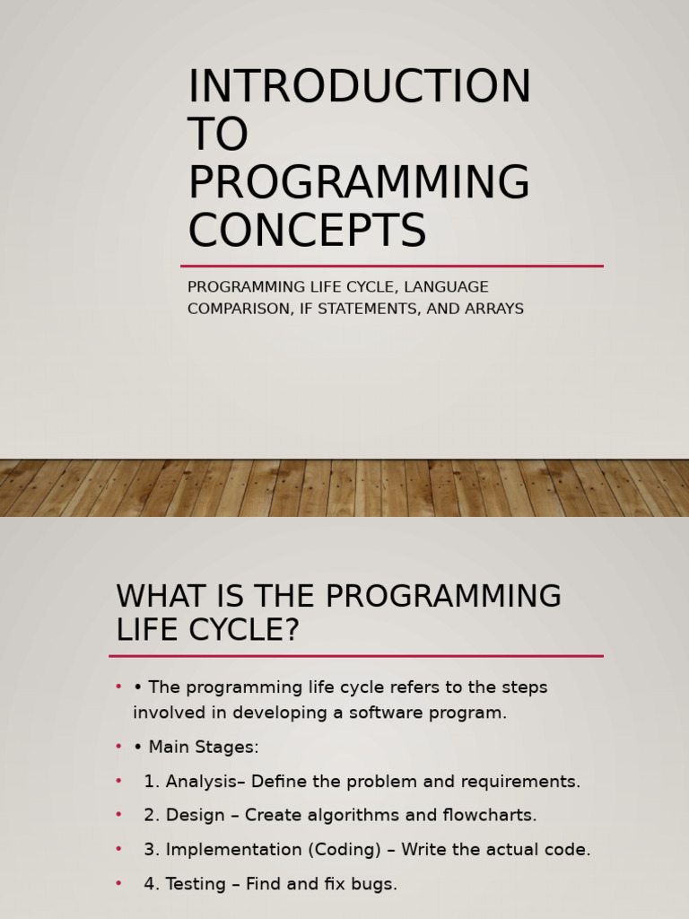Programming Concepts and Life Cycle Guide | PDF