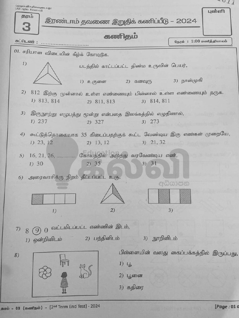 Gr3 Ta Mathematics 2024 Term 2 | PDF