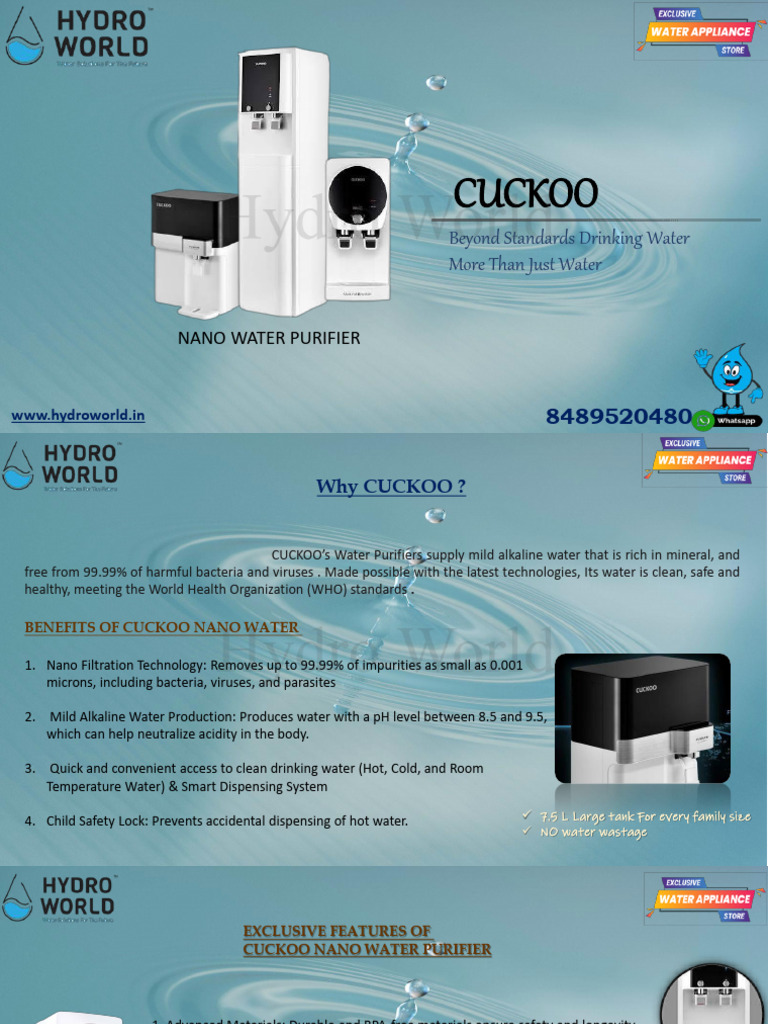 Cuckoo Nano Water Purifier Overview | PDF | Water Purification | Water