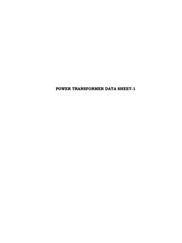 Power Transformer Data Sheet Overview | PDF | Transformer | Electric Power