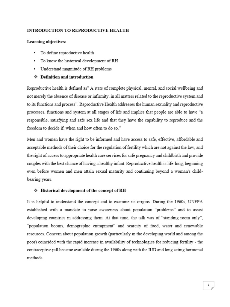 Introduction To Reproductive Health | PDF | Pregnancy | Prenatal ...