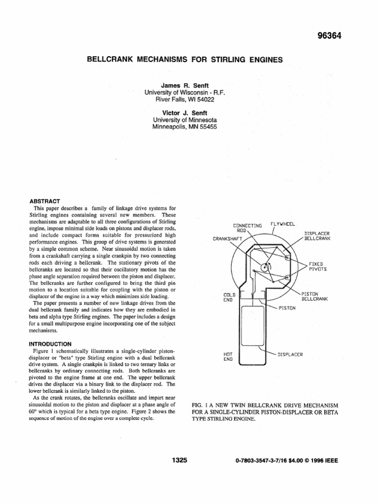 Bellcrank Mechanisms For Stirling Engines | PDF | Cylinder (Engine ...