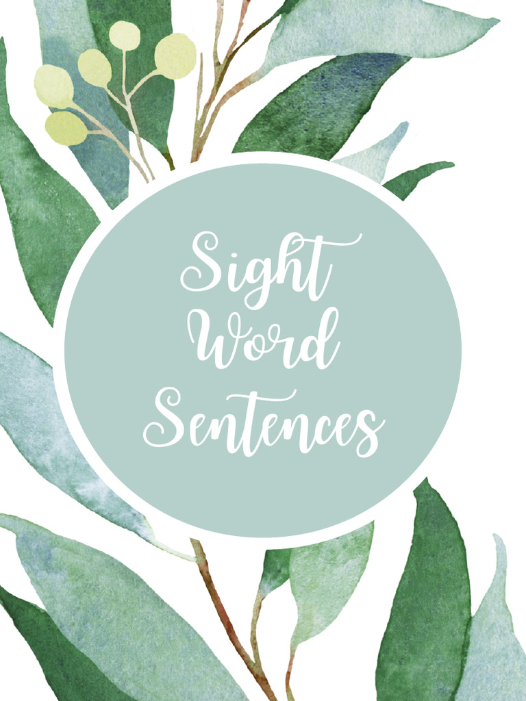 Sight Word Sentence Practice Guide | PDF