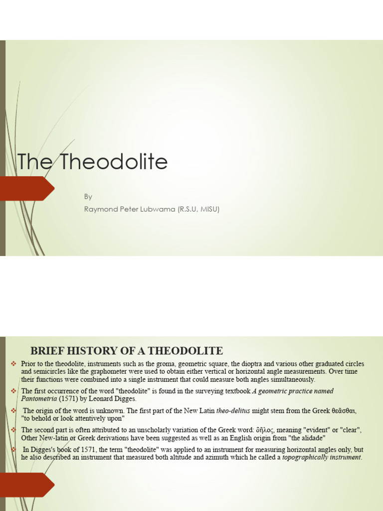 the theodolite | PDF | Geometric Measurement