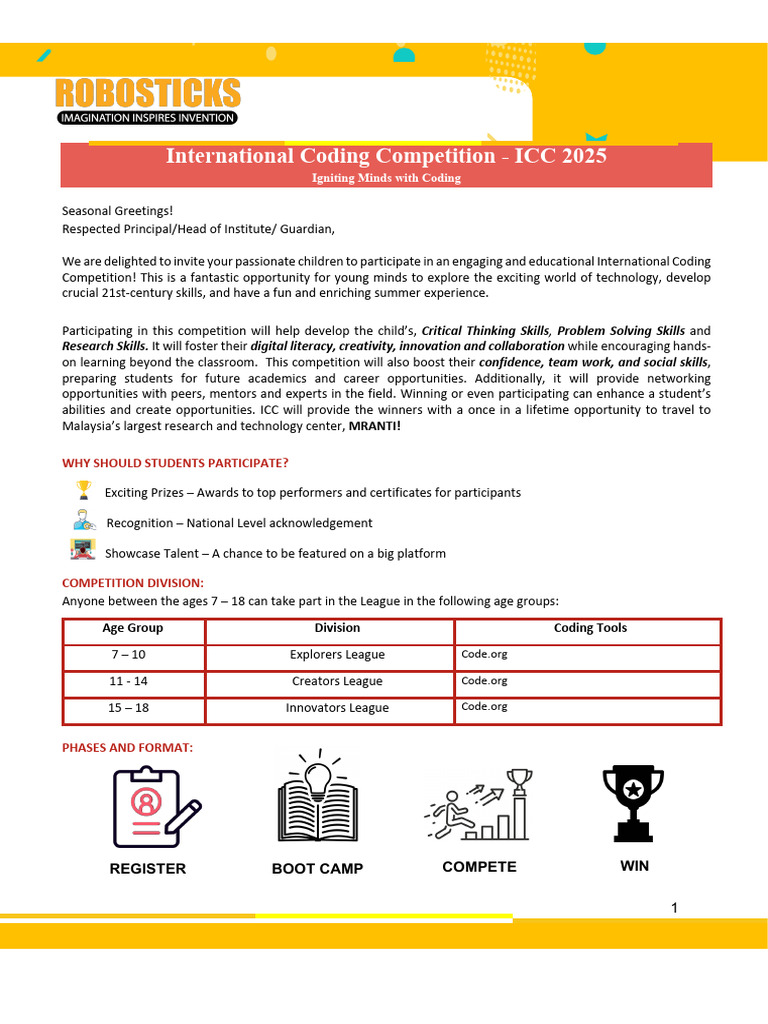 International Coding Competition ICC 2025 | PDF | Creativity | Artificial Intelligence