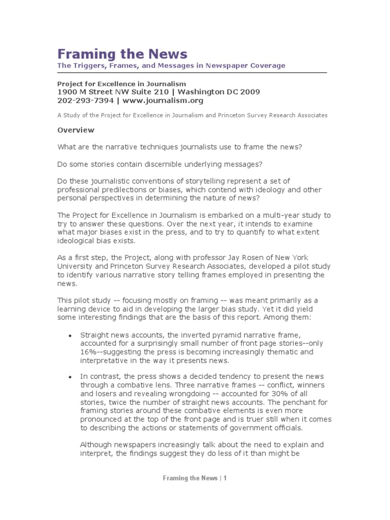 Framing The News | PDF | Framing (Social Sciences) | Media Bias