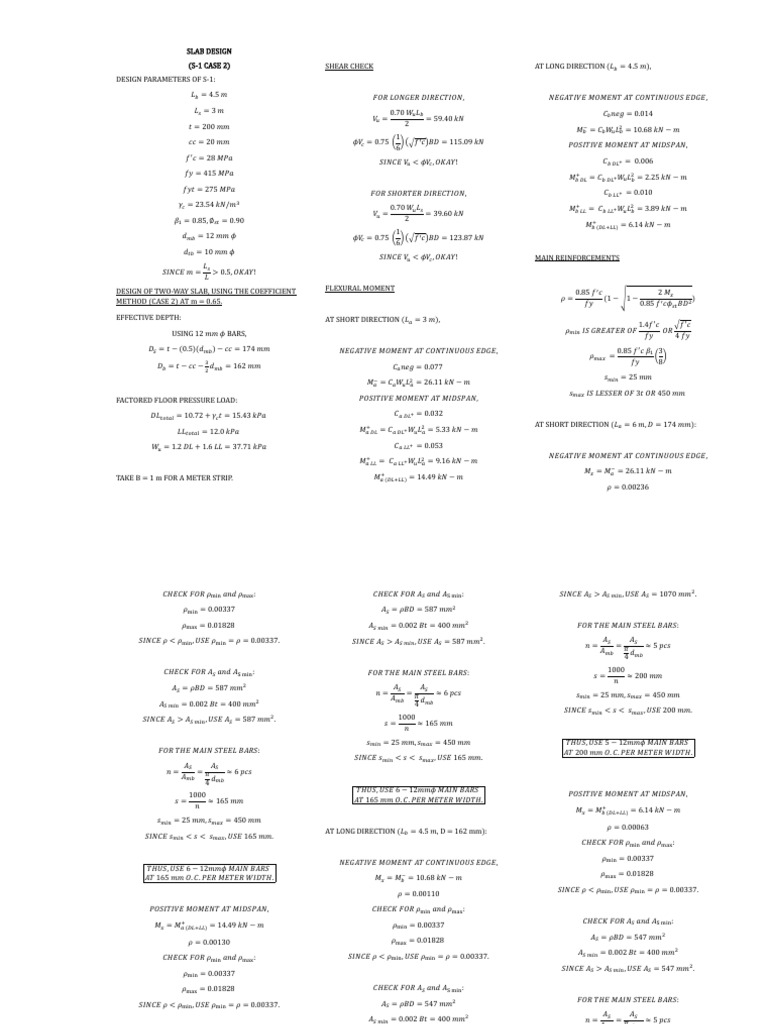 4 SLAB HAND CALC | PDF | Mechanical Engineering | Applied And Interdisciplinary Physics