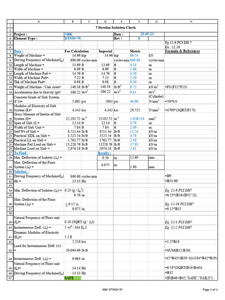Vibration Isolation Calculation Report | PDF | Structural Engineering ...