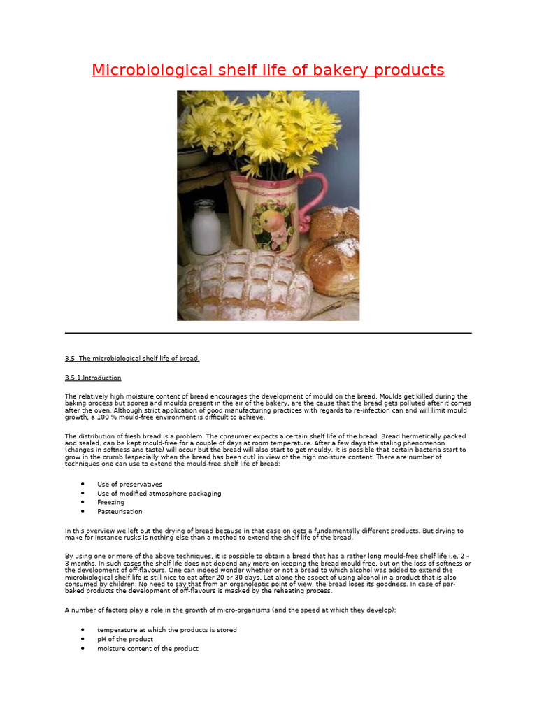 Microbiological Shelf Life of Bread | PDF